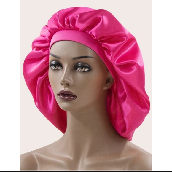 Kathrono | Accessories | Lovely Shiny Bright Pink Satin Hair Bonnet ...